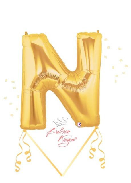 Gold Letter "N" Balloon | Celebrate Every Occasion with Balloon Kings