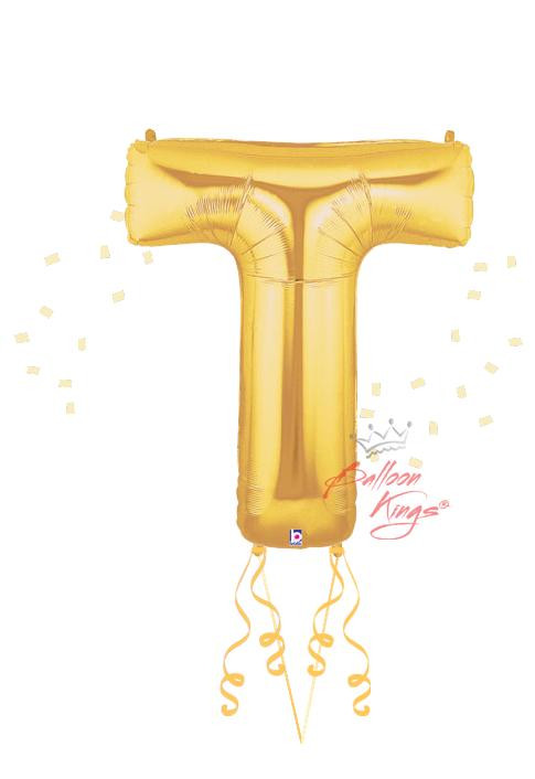 Gold Letter "T" Balloon | Celebrate Every Occasion with Balloon Kings