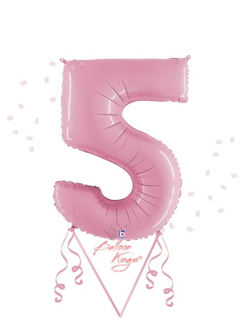 Pastel Pink Number 5 Balloon | Celebrate Milestones with Balloon Kings