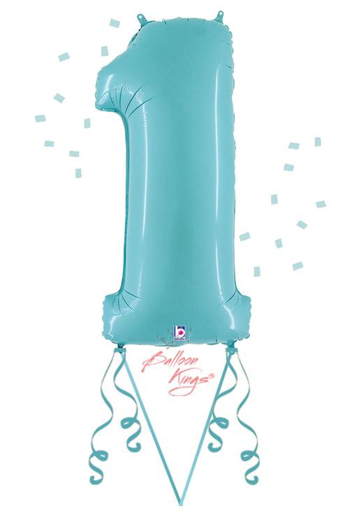 Pastel Blue Number 1 Balloon | Celebrate Milestones with Balloon Kings