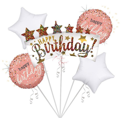 HB Glitter Banner Bouquet Dallas | Balloon Delivery Dallas