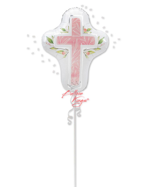 First Communion Pink Cross - Balloon Kings