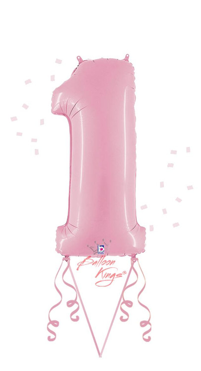 Pastel Pink Number 1 Balloon | Celebrate Milestones with Balloon Kings