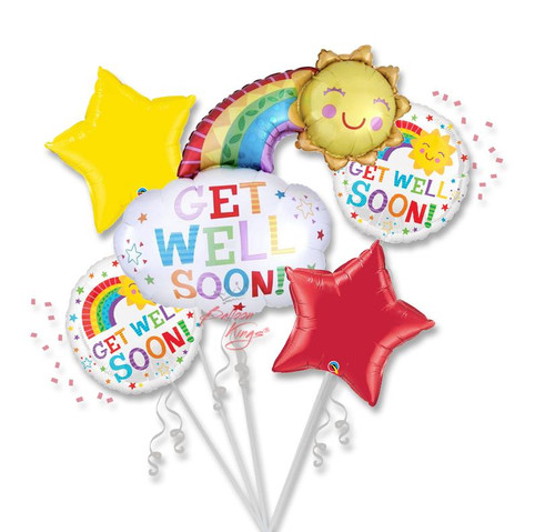 Get Well Soon Rainbow Bouquet - Balloon Kings