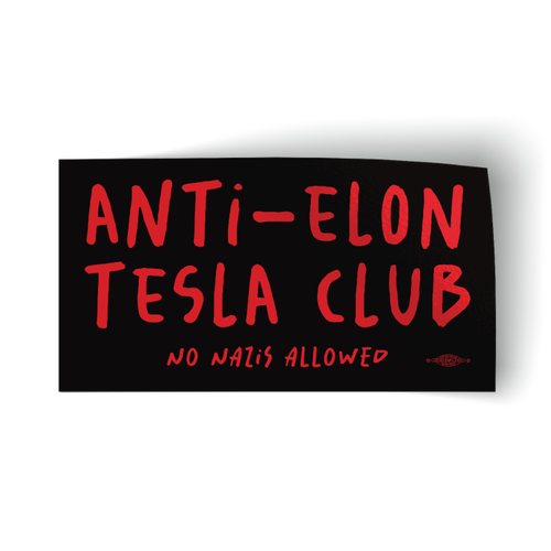 Anti-Elon Tesla Club (7.5" x 4" Vinyl Bumper Sticker) - Hawaii ...
