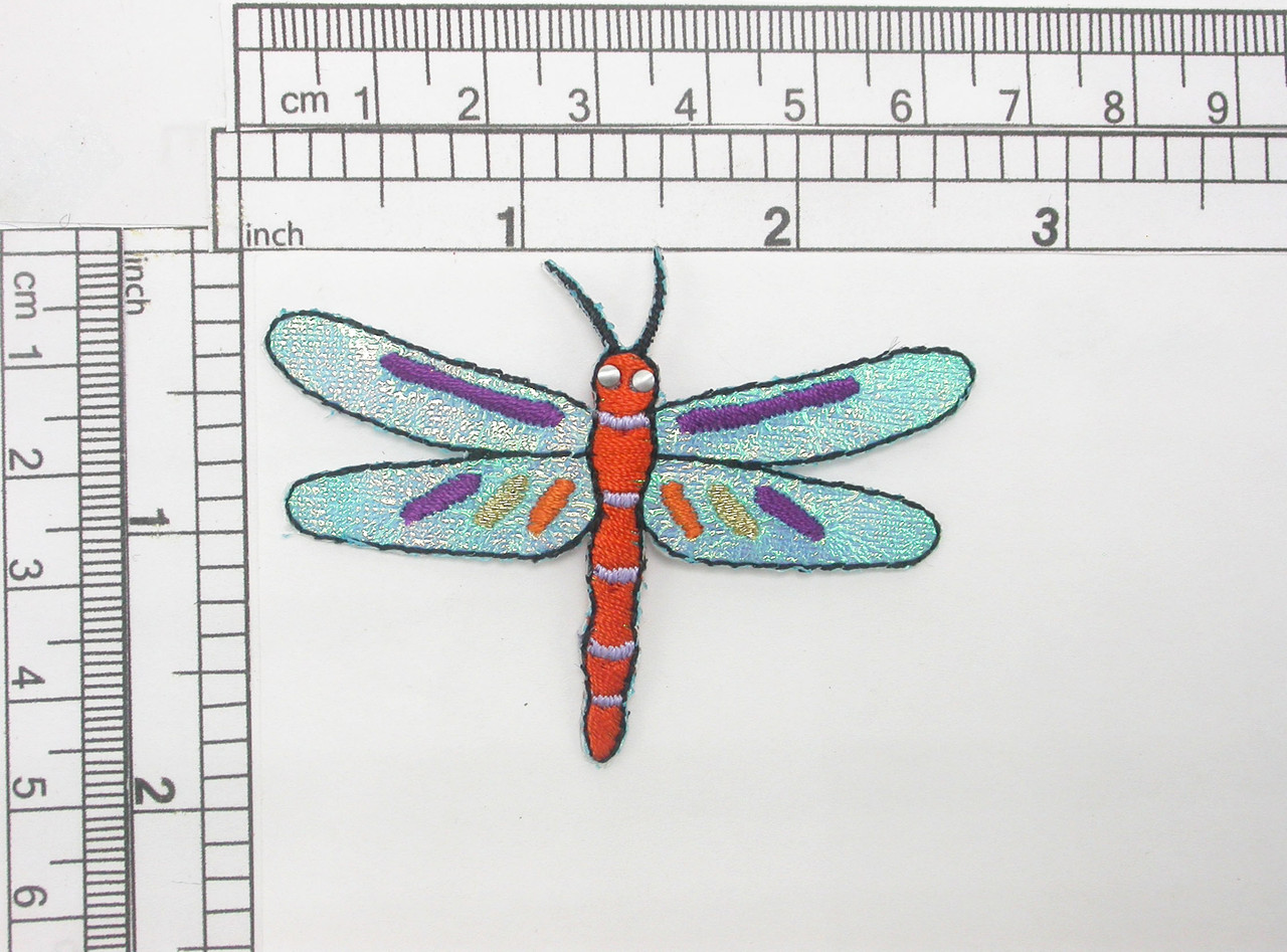 Dragonfly Patch Sparkle Wings Iron On Embroidered Applique