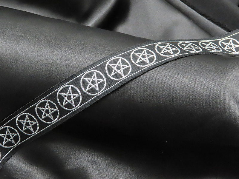 Pentacle Wiccan Jacquard Ribbon 1" Metallic & Variegated *Colors ...