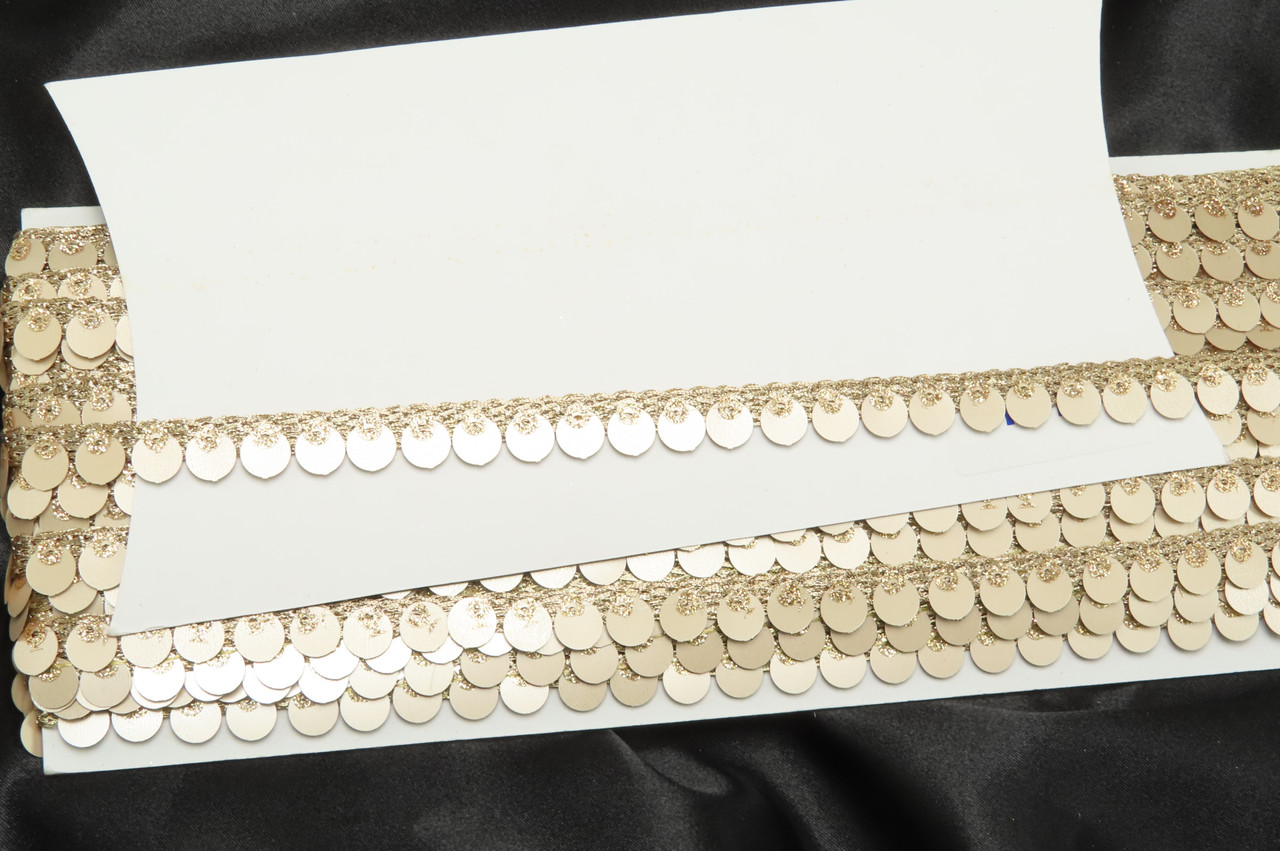 7/16" 12mm Rose Gold Sequin & Sparkle Trim Header - 18 meters ...