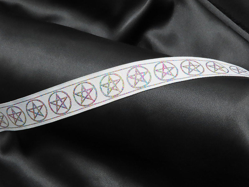 Pentacle Wiccan Jacquard Ribbon 1" Metallic & Variegated *Colors ...