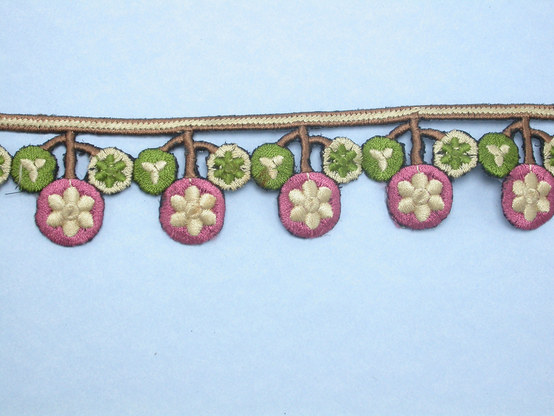 Iron On Border Preppy Flowers 35mm 1 3/8" wide - Patchwork Panda Trims