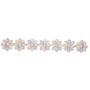 Pastel Flower Strip - Patchwork Panda Trims