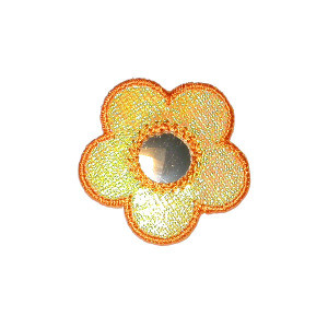 Mirrored Flower Orange - Patchwork Panda Trims