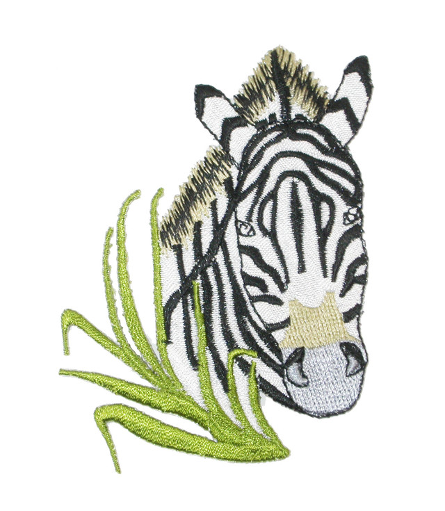 Zebra Head Grassland - Patchwork Panda Trims