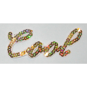 Sequin Word COOL Gold - Patchwork Panda Trims