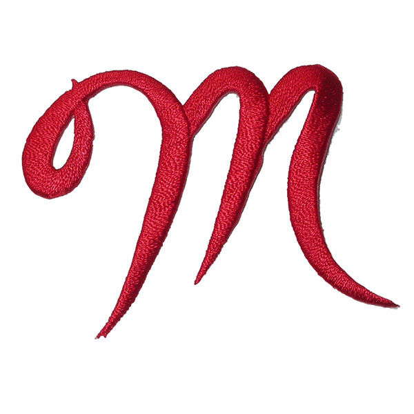 Script Red Letter M - Patchwork Panda Trims