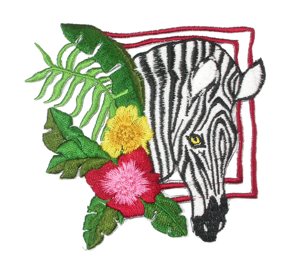 Zebra Head Grassland - Patchwork Panda Trims
