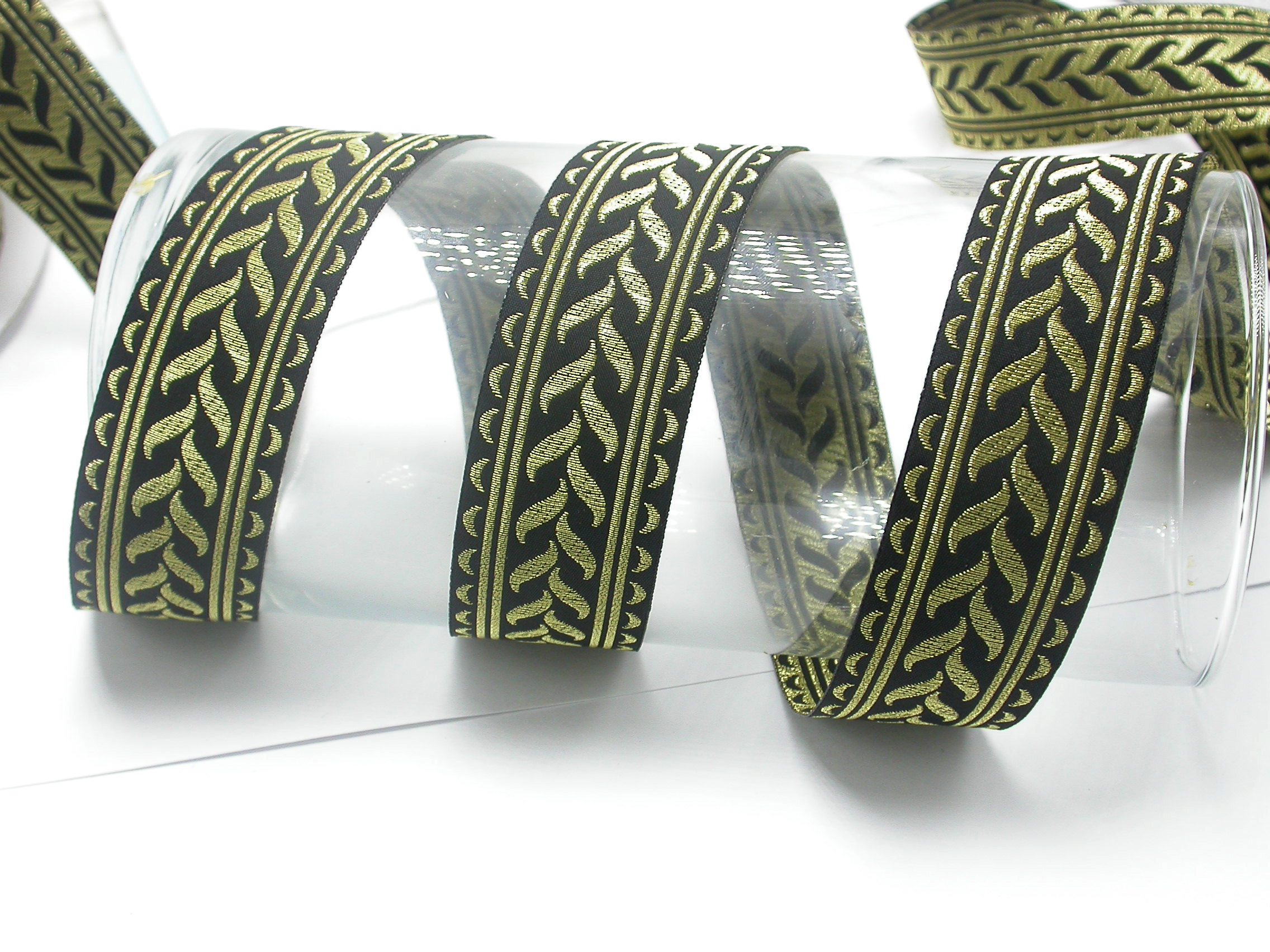 Jacquard Ribbon French Plait 1 5/16" (34mm) Metallic Gold Priced Per ...