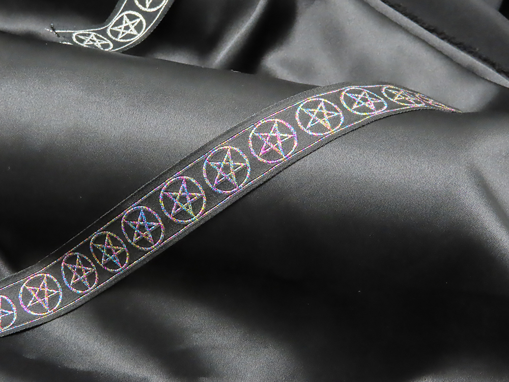 Pentacle Wiccan Jacquard Ribbon 1" Metallic & Variegated *Colors ...