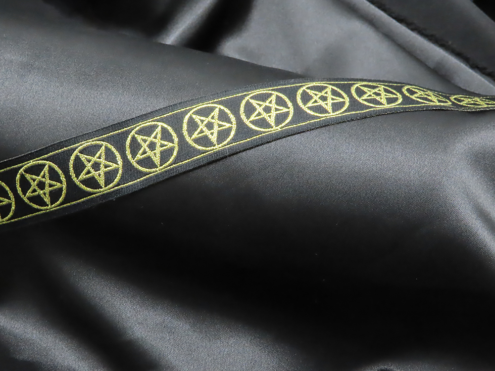 Pentacle Wiccan Jacquard Ribbon 1" Metallic & Variegated *Colors* - Patchwork Panda Trims