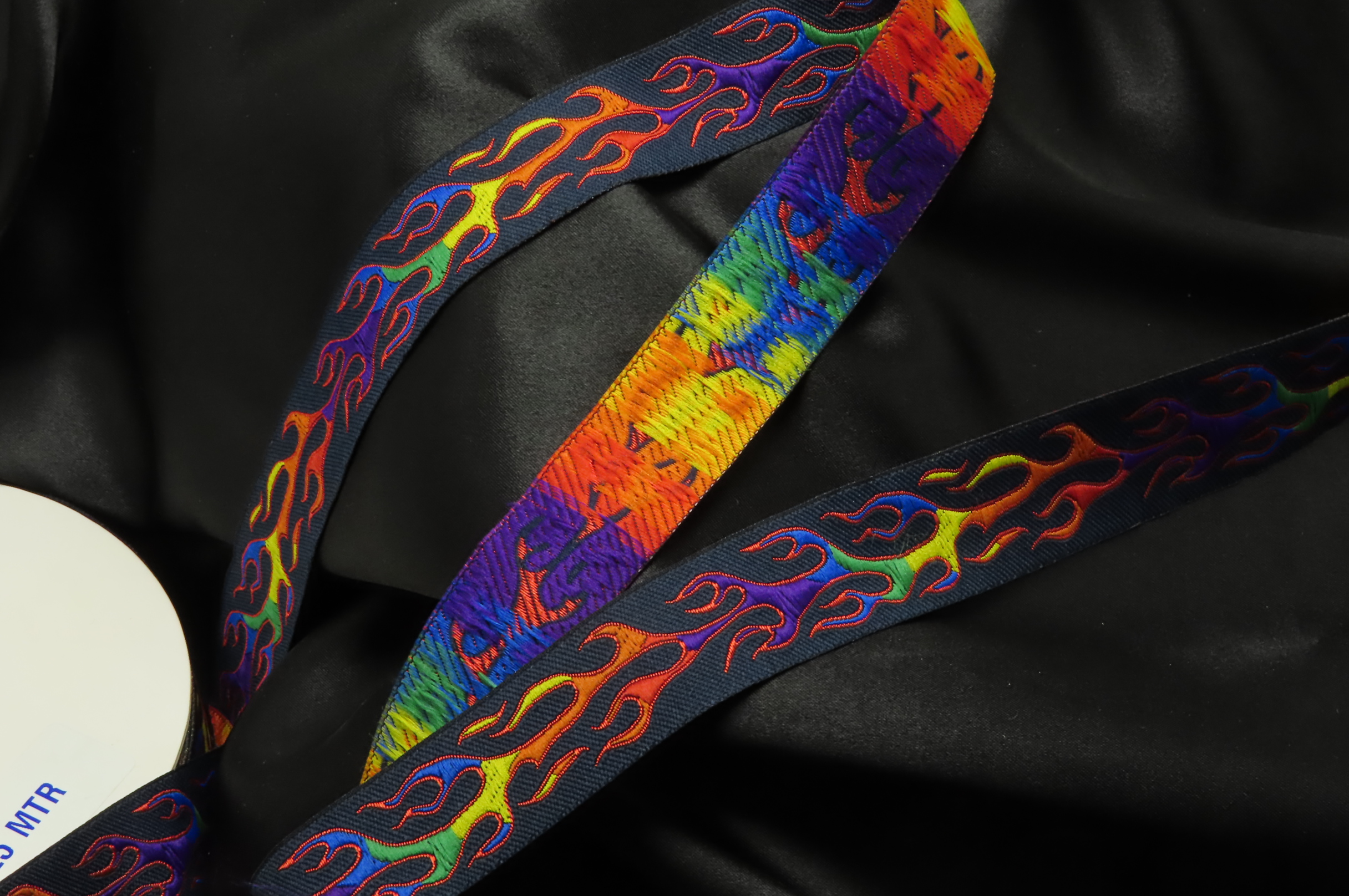 Jacquard Ribbon 1" (25mm) Rainbow Flame Design Per Yard - Patchwork ...
