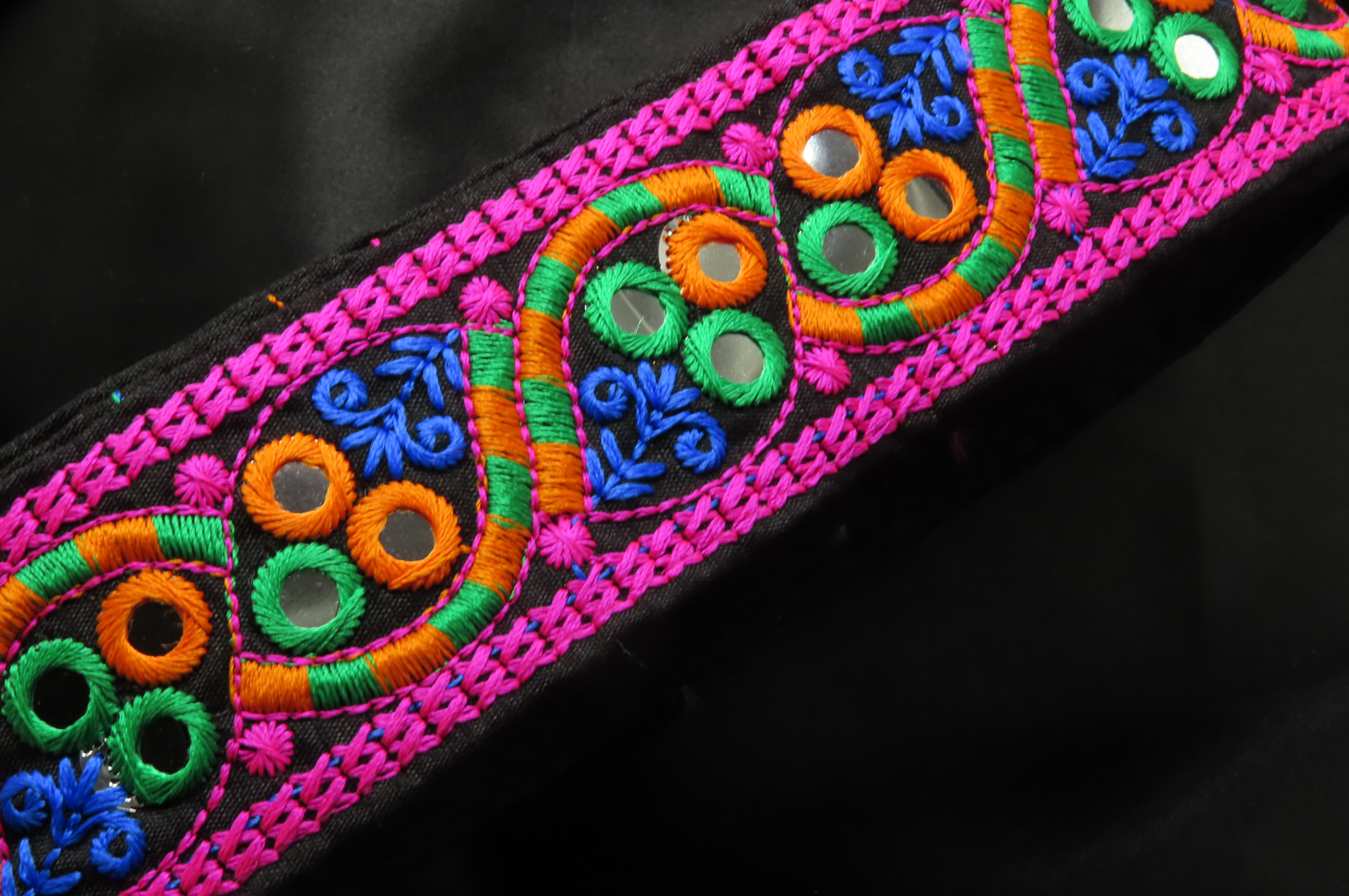 Mirrored Boho Style Embroidered Trim 2 1/8" 54mm Priced Per Yard Mirror ...