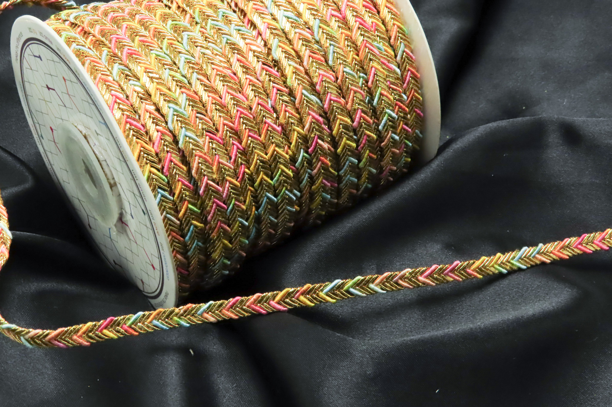 Braid 1/4" 6mm Bright Gold & Pastel Per 10 Yards - Patchwork Panda Trims