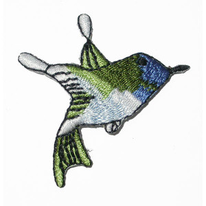 Blue Hummingbird Flying Right - Patchwork Panda Trims