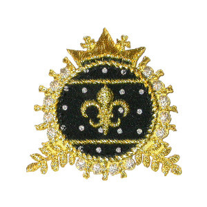 Black & Gold Crest B - Patchwork Panda Trims