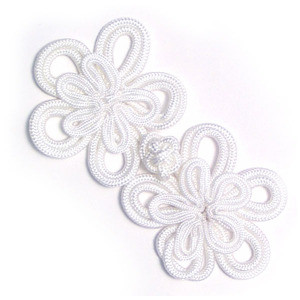Frog Closure White Looped 4 1/2" x 2" Per Piece - Patchwork Panda Trims