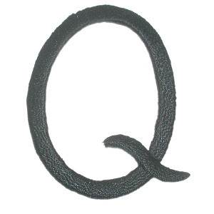 Script Letter Black Q - Patchwork Panda Trims