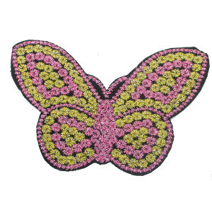 Sew On Patch Applique - Giant Butterfly Pink - Patchwork Panda Trims
