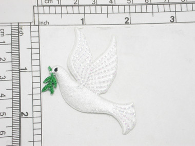 White Dove Flying Left - Patchwork Panda Trims