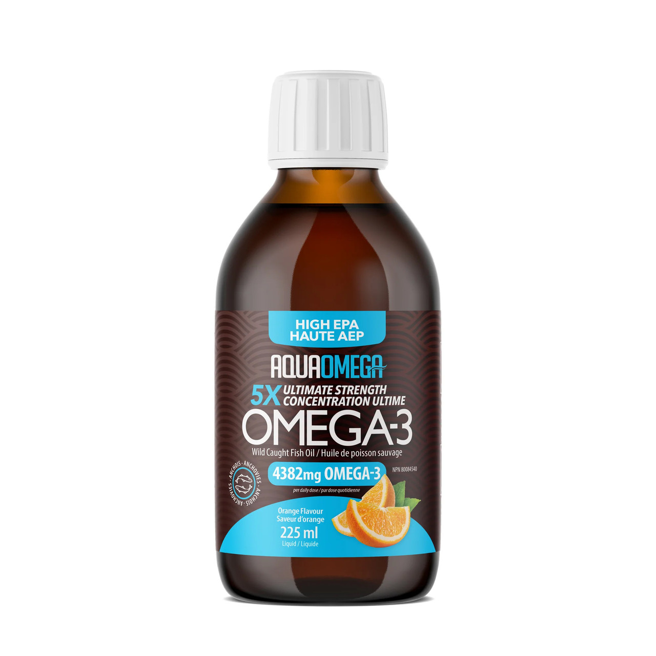 AquaOmega 3X Extra Strength Omega-3 Lemon Flavoured 225 ml