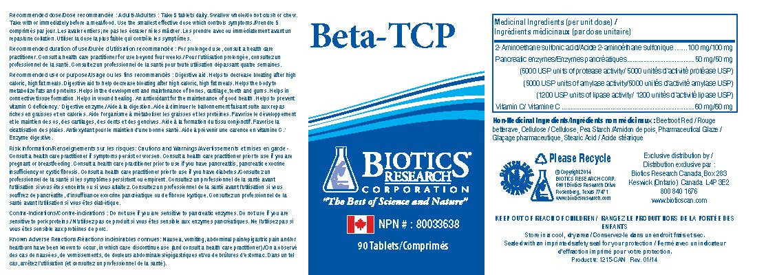 Biotics Research Beta TCP | Buy Biotics Research Beta TCP in Canada
