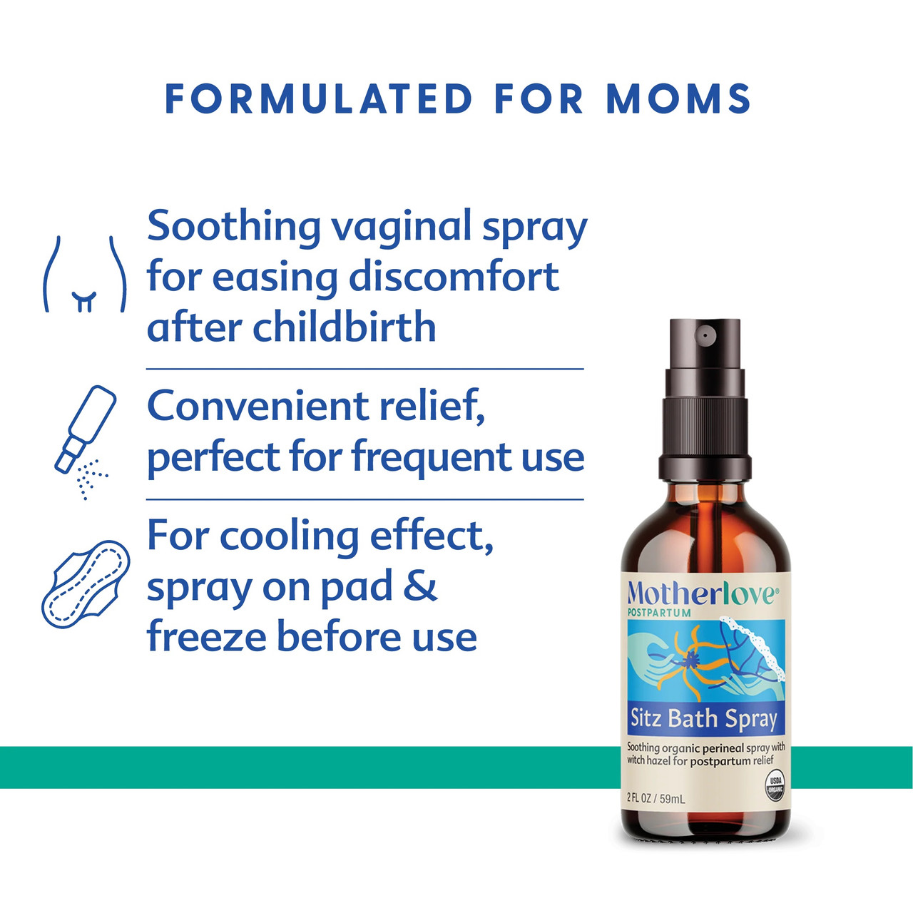 Buy Motherlove Sitz Bath Spray 59 ml | Soothing organic perineal spray