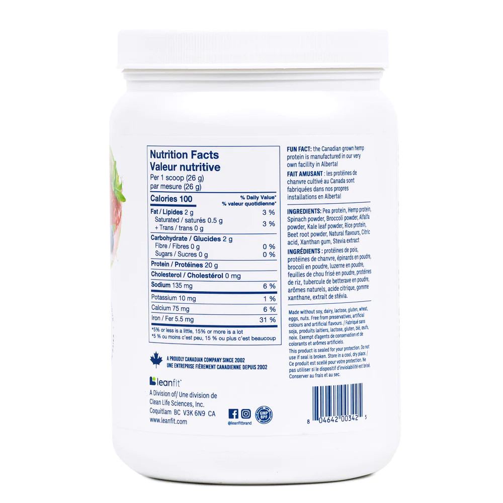 Buy LeanFit Plant Based Protein & Greens Berry 533 g