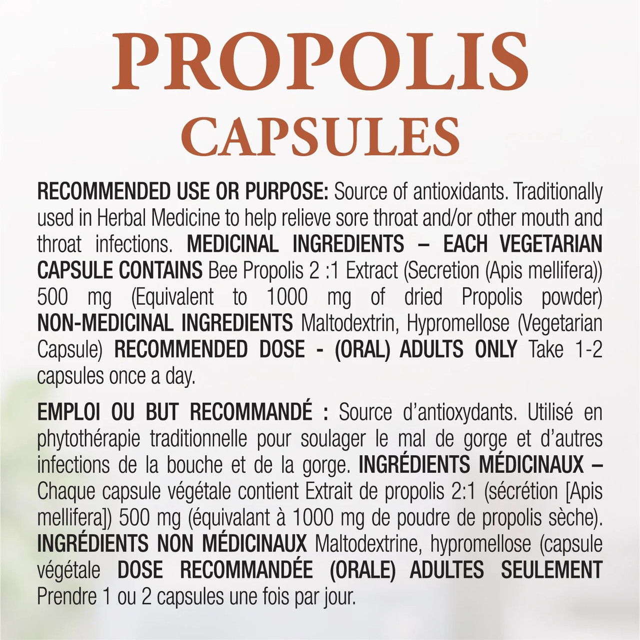 Dutchman's Gold Propolis 90 Capsules | Bee propolis capsules