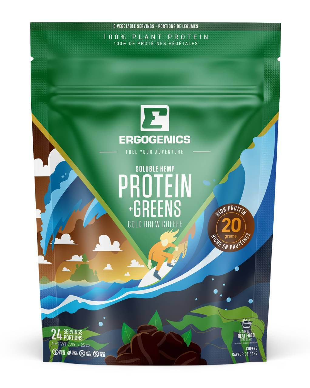 Hemp +Greens Coffee 720 Grams | Buy Ergogenics Nutrition Hemp +Greens