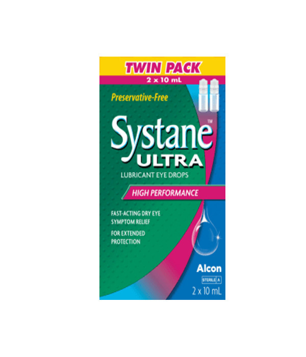 Systane Ultra High Performance Eye Drops Preservative Free 2x10 ml