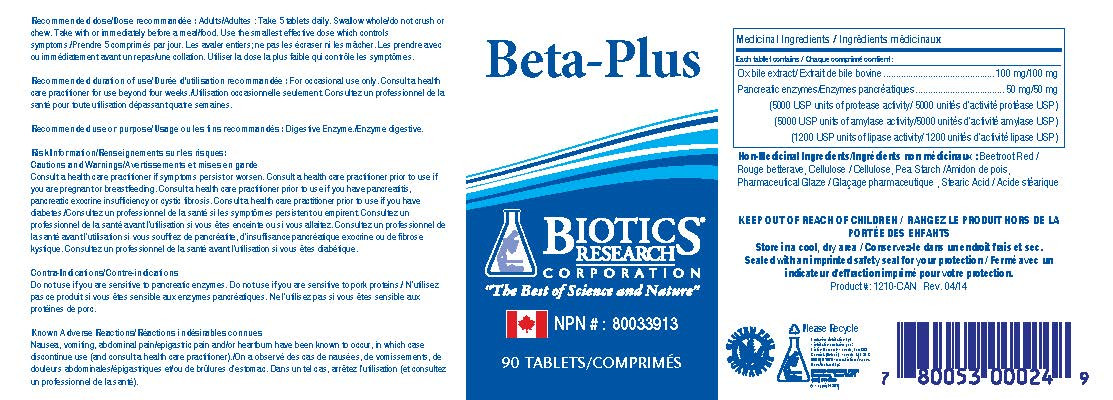 Beta Plus HP by Biotics Research | Buy Biotics Beta Plus HP in Canada