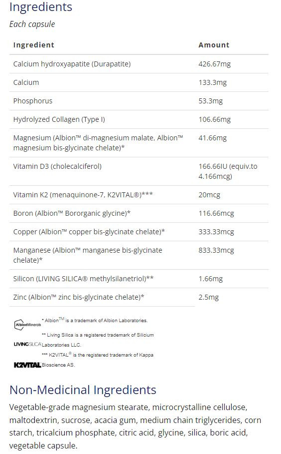 CanPrev Healthy Bones MCHA 240 Veg Capsules | Calcium Supplement