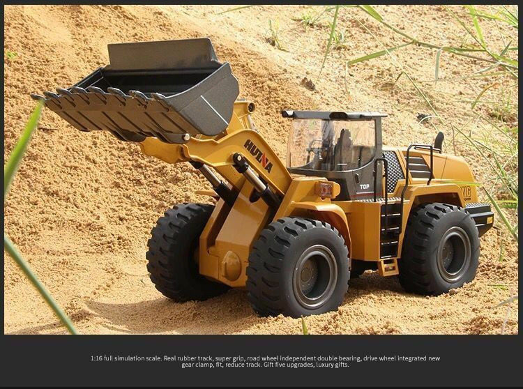 Huina 1583 Alloy Remote Control RC Wheel Loader 1:14 Scale Metal Model ...