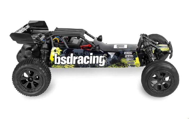 BSD BS709T Baja 1/10 2WD Brushed RTR Buggy Yellow with EN20 3A Fast Charger