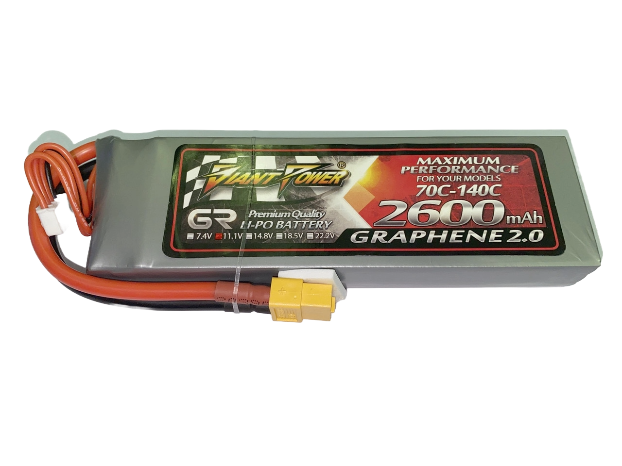 Giant Power Graphene 3S 11.1V 2600mAh 70C Li-Po w/ XT-60 Plug, lipo battery