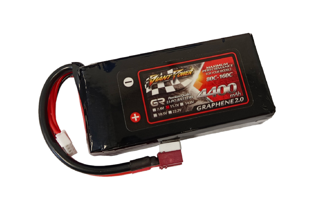 Giant Power 3S 11.1V 4400mAh 80C Shorty Li-Po w/ T-Plug, lipo battery