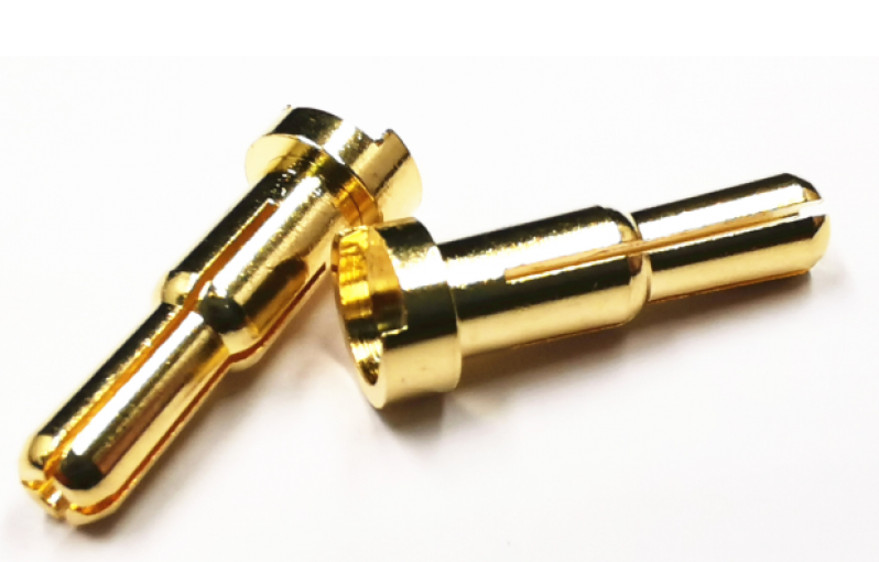 4/5mm Dual Bullet Gold Plug Male (pair) - Hobby Station