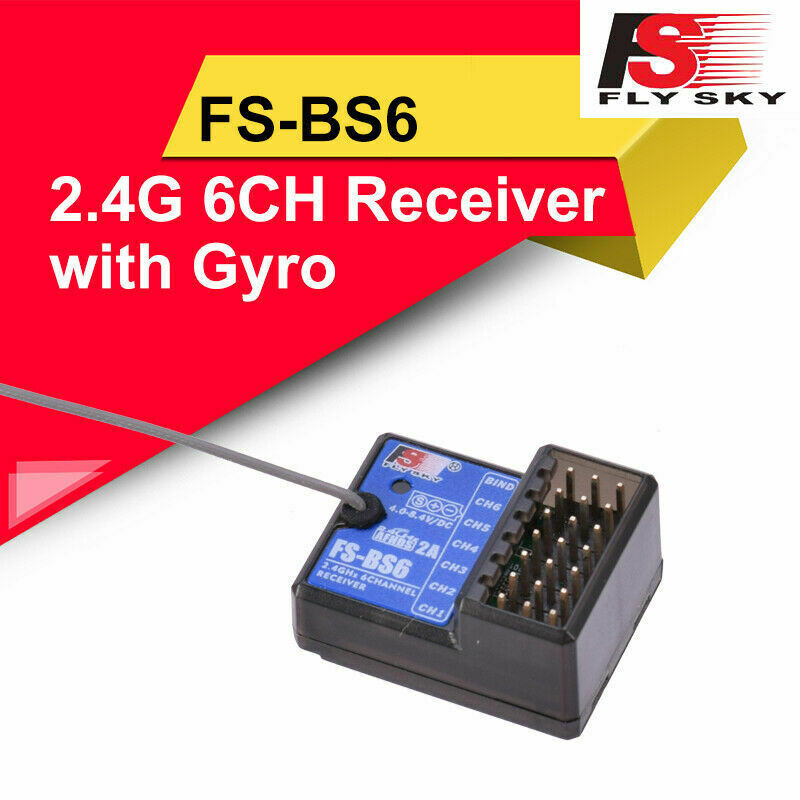FlySky FS-BS6 2.4GHz 6CH AFHDS 2A RC Receiver PWM with Gyroscope ...