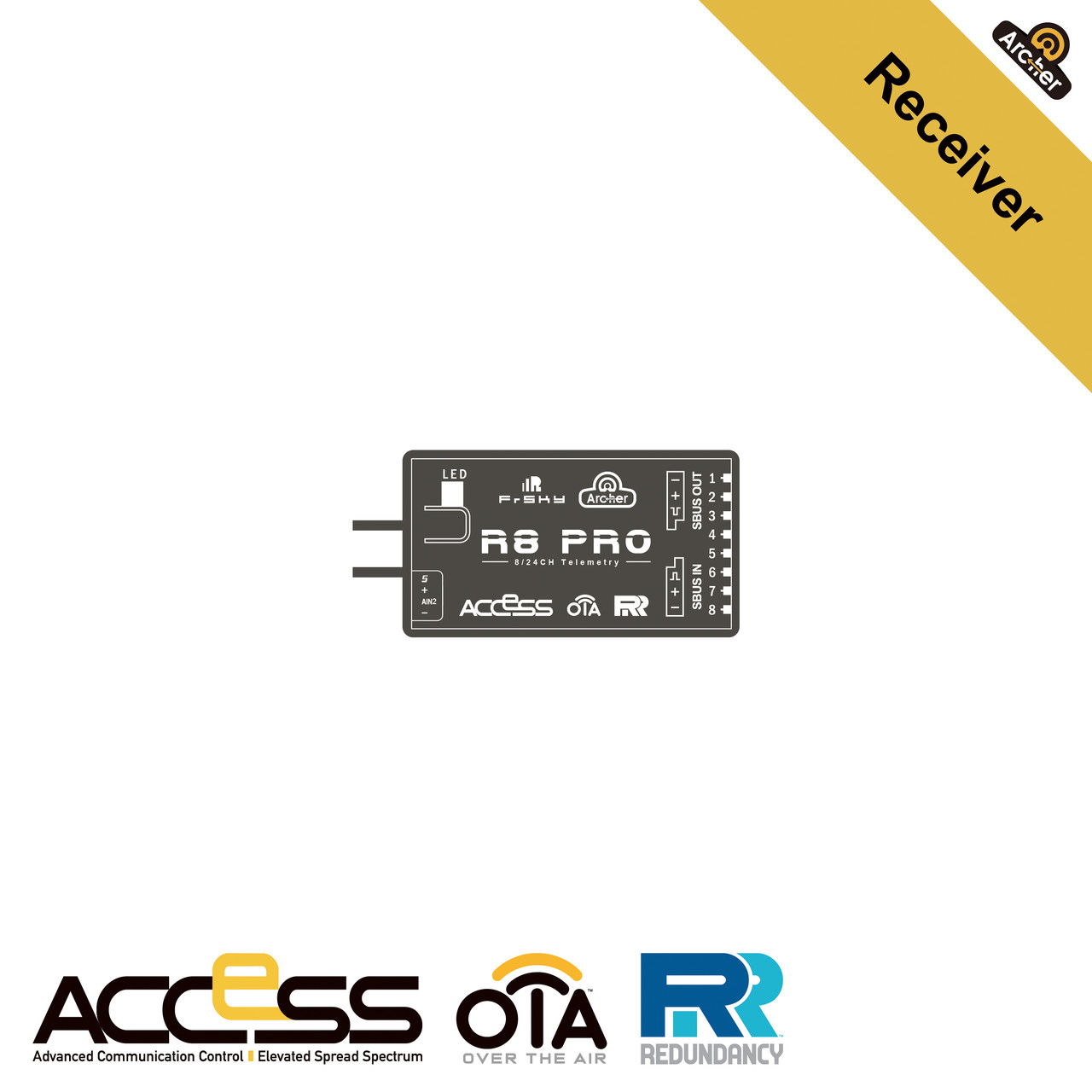 FrSky ARCHER R8 Pro OTA 2.4GHz 8/24CH ACCESS Full Range Telemetry ...