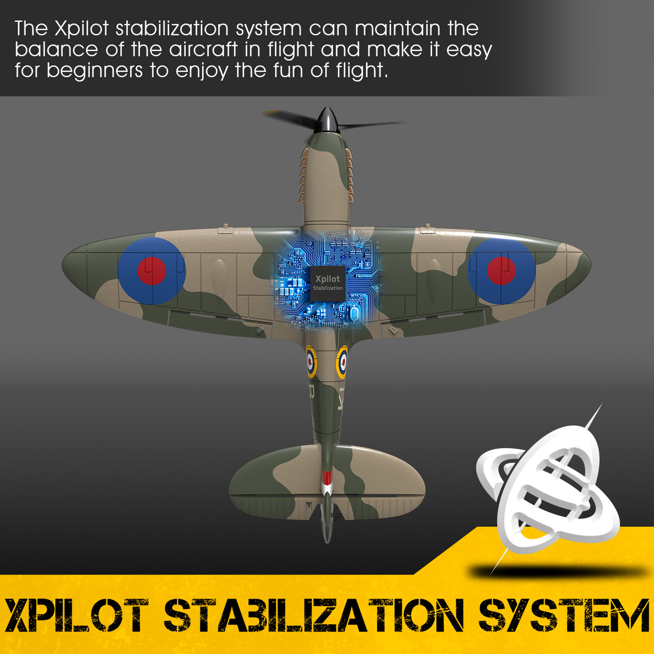 Volantex RC Spitfire with Xpilot One Key Aerobatic Stabilization System ...