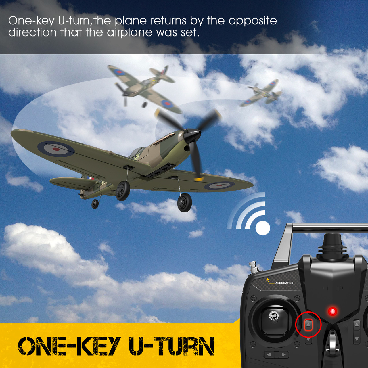 Volantex RC Spitfire with Xpilot One Key Aerobatic Stabilization System ...